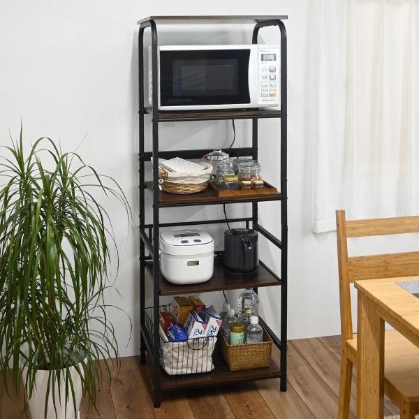 サイズ/約幅55×奥行40×高さ160cm重量/約16.9kg内容量/1台材質/本体：スチール・粉体塗装天板・棚板・底板：化粧繊維板アジャスター：樹脂生産国/中国製アジャスター/付き天板耐荷重/10kg棚板1枚あたり耐荷重/スライド棚：8k...