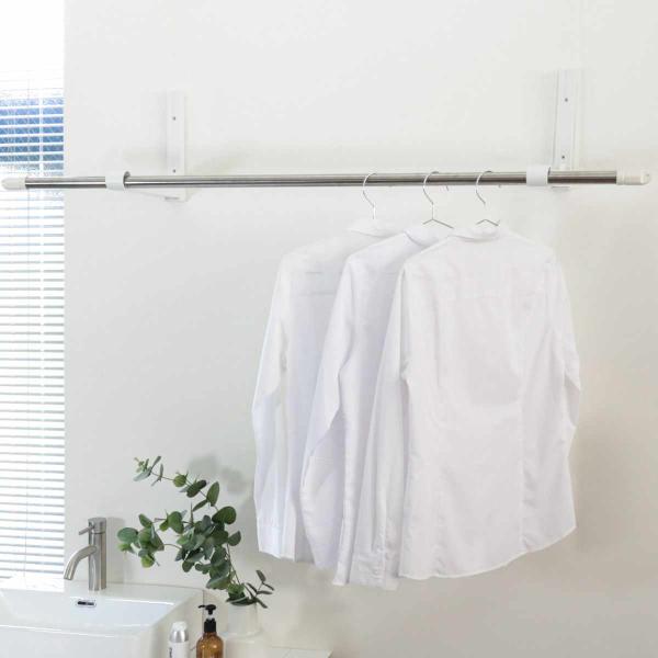 サイズ/約幅4.2×奥行2×高さ30.1cm重量/約600g内容量/1セット（本体2本、壁固定具、ピン固定具）付属品：釘ピン32本（予備2本含む）、取付ネジ4本材質/ASA、ステンレス、スチール原産国/中国耐荷重/8kgまで（1セットあたり...