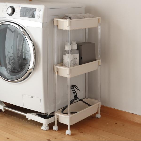 サイズ/約幅13.5×奥行45.5×高さ83.5cm重量/約1.4kg内容量/1台材質/本体、キャップ、キャスター受け：ポリプロピレン支柱：ポリスチレン生産国/日本製パーツ別耐熱温度/本体、キャップ、キャスター受け：120度支柱：70度パー...