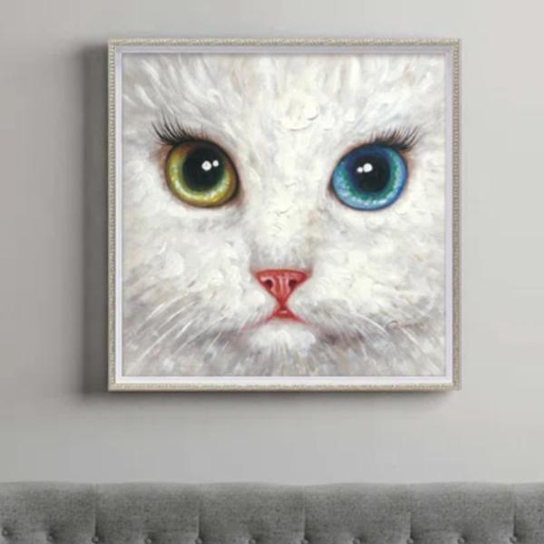 サイズ/約横63×縦63cm厚さ：約3.6cm重量/約1.8kg内容量/1枚付属品：額（吊金具付き）、額吊紐材質/キャンバス・樹脂フレーム●一つ一つ丁寧にハンドペイントが施されたアートと、樹脂フレームをセットにしたアートフレームです。●アー...