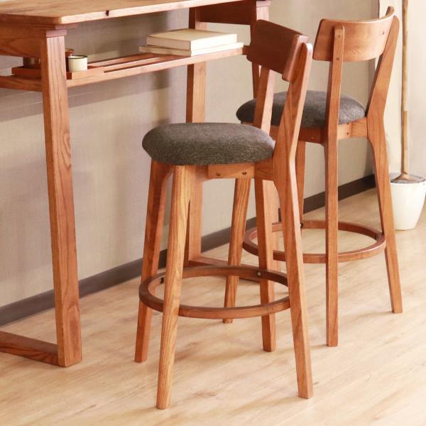 サイズ/約幅42.5×奥行44×高さ92cm座面高：約66cm重量/約6kg内容量/1脚材質/天然木（レッドオーク材）水性アクリル塗装生産国/中国製耐荷重/約80kg組立状態/完成品●レッドオークの無垢材を使用したカウンターチェアです。●背...