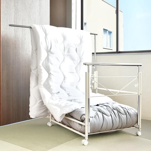 サイズ/内寸：約幅68.5×奥行60.5cm外寸：約幅75×奥行68.5〜111.5×高さ65〜110cm重量/約6.6kg内容量/1台材質/本体：スチール（メラミン焼付塗装）伸縮パイプ：スチール（クロムメッキ）生産国/日本製耐荷重/棚：約...