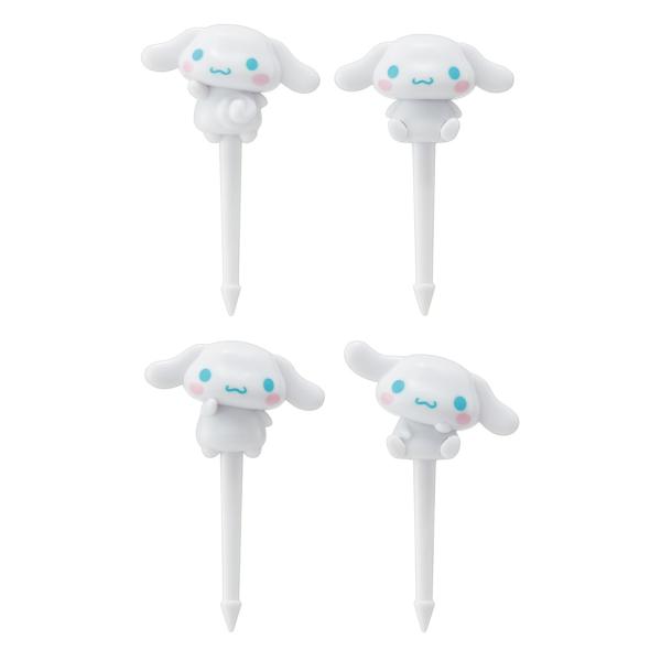 サイズ/串：約2.6cm内容量/4本入り（4種類・各1本）材質/ABS樹脂生産国/中国製耐熱温度/80度食器洗い乾燥機/使用不可電子レンジ/使用不可●シナモロールのお弁当用ピックです。●ミートボールやミニトマトなどにさせば、楽しいお弁当ので...