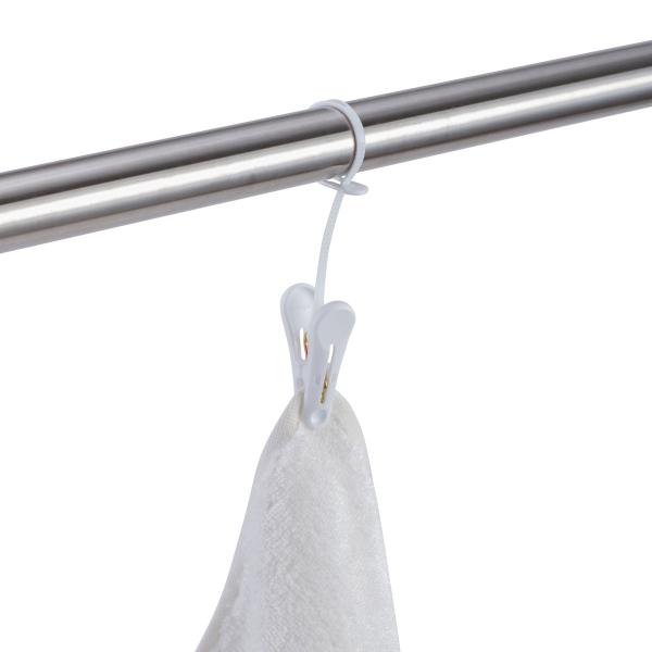 サイズ/約横3.6×縦11cm厚さ：約2cm重量/約6.5g内容量/8個入材質/ポリプロピレン生産国/ベトナム製●物干し竿に固定しやすいひも付きピンチ8個入です。●ピンチは持ちやすく、開きやすいです。●ピンチの先端部分は洗濯物がすべりにくく...