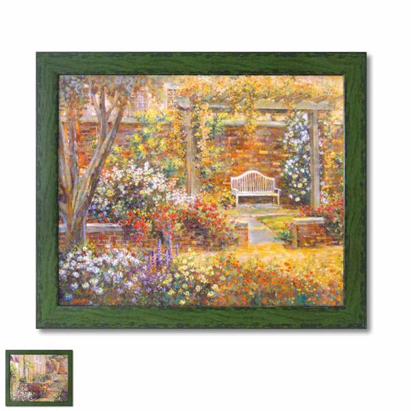 サイズ/約横91×縦76cm厚さ：約2cm重量/約3.2kg内容量/1枚付属品：額（吊金具付き）、額吊紐材質/樹脂フレーム仕様：絵の表面を特殊ゲル加工種類/パティオガーデン1、パティオガーデン2●イギリスの男性作家ロンゴのアートフレームです...