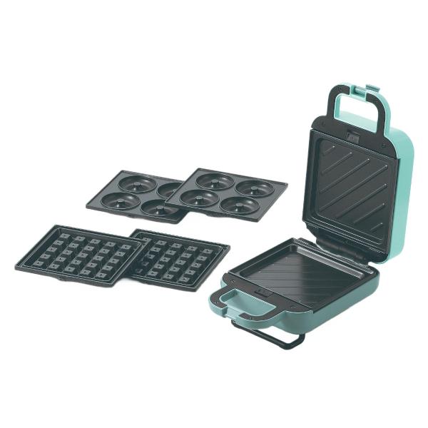 サイズ/約幅13.5×奥行21.2×高さ9.3cm重量/約870g内容量/1台付属品／ワッフルプレート・ドーナツプレート：各2枚材質/本体：フェノール樹脂フック：ABS樹脂プレート：アルミダイキャスト（フッ素樹脂塗膜加工）生産国/中国製消費...