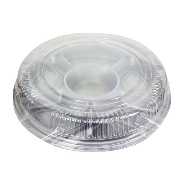 サイズ/約高さ3.5cm直径：約31.1cm内容量/2枚材質/本体：ハイインパクトポリスチレン蓋：透明ポリスチレン生産国/日本製●パーティーやおせちにおすすめなオードブル皿です。●6つの仕切りで、料理を華やかに盛り付けられます。●2組入りで...