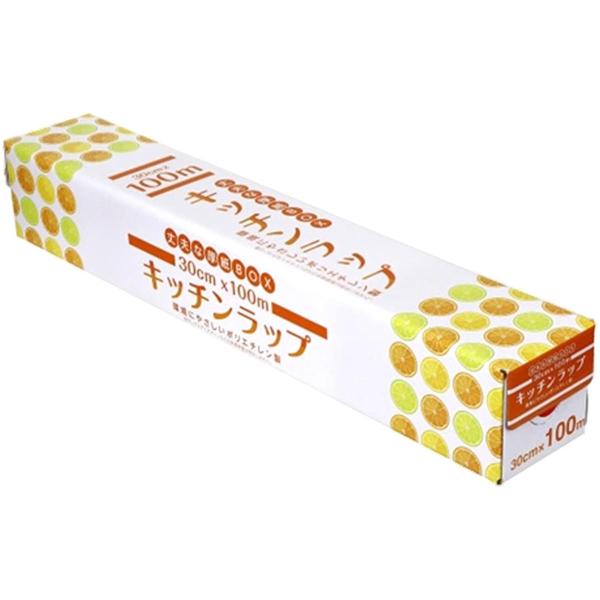 サイズ/30cm×100m内容量/10本入材質/ポリエチレン、脂肪酸エステル（柔軟剤）、金刃生産国/中国製耐熱温度/100度耐冷温度/−40度●環境にやさしいラップ　燃やしてもダイオキシンなどの有害物質が発生しない、環境にやさしい食品用ラッ...