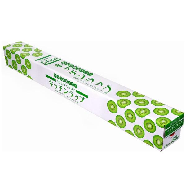 サイズ/45cm×50m内容量/10本入材質/ポリエチレン、脂肪酸エステル（柔軟剤）、金刃生産国/中国製耐熱温度/100度耐冷温度/−40度●環境にやさしいラップ　燃やしてもダイオキシンなどの有害物質が発生しない、環境にやさしい食品用ラップ...