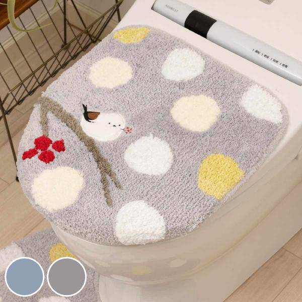 サイズ/洗浄暖房型・普通型（O型・U型）兼用内容量/1枚材質/ポリエステル95％、アクリル5％種類/ブルー、グレー生産国/中国製洗濯/洗濯機使用可能●雪の妖精とも呼ばれる可愛らしい小鳥「シマエナガちゃん」シリーズのトイレ蓋カバーです。●普通...