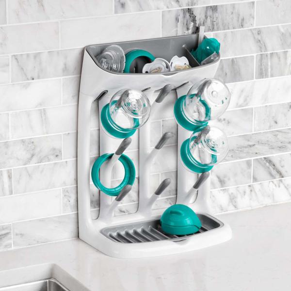 サイズ/約幅27×奥行15.5×高さ36cm重量/約700g内容量/1個食器洗い乾燥機/部品によって使用不可●壁にぴったり付けられるスリムで省スペースな水切りラックです。●限られたスペースでもたくさんの哺乳瓶やカップ、ボトルなどの水切りがで...