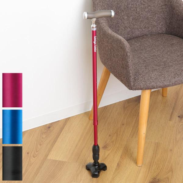 サイズ/長さ：約73.5〜96cm伸縮10段階（2.5cm間隔）脚部幅：約9.5cm重量/約450g内容量/1本材質/支柱：アルミグリップ：シリコン、ABS3点脚部：ABS先ゴム：TPR種類/ブラック、ブルー、ワインレッド適合品番/GG-1...