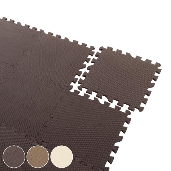 サイズ/約横30×縦30cm厚さ：約1cm内容量/同色9枚（9枚入×1セット）材質/ポリエチレン種類/ブラウン、ベージュ、アイボリー生産国/ベトナム製●パズルのように組み合せて使えるジョイントマットです。●厚みが約1cmあり、優れたクッショ...