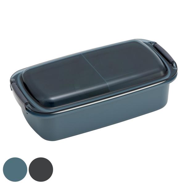 サイズ/約幅23×奥行11.5×高さ7.1cm容量/約820ml内容量/1個（本体、仕切り）材質/蓋：AS樹脂本体・仕切り留め具：ABS樹脂パッキン：シリコーンゴム種類/アッシュブルー、アッシュブラック生産国/日本製パーツ別耐熱温度/蓋・留...