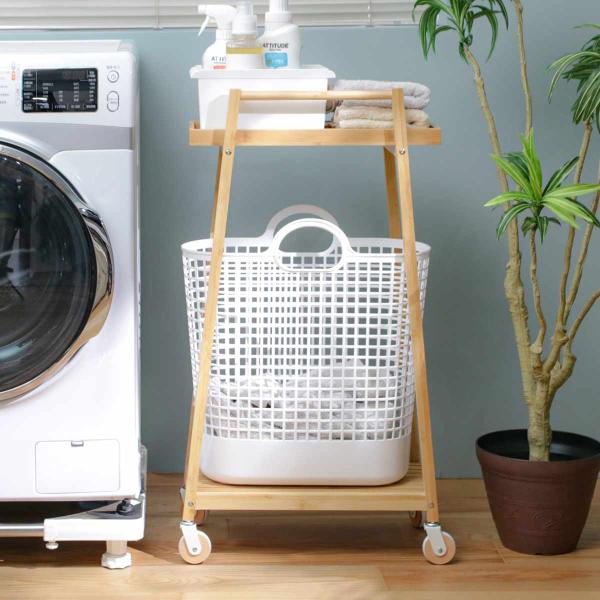 サイズ/ワゴン：約幅48×奥行25.5×高さ88.5cmバスケット：約幅48×奥行24×高さ52cm重量/ワゴン：3100gバスケット：705g内容量/1台付属品：バスケット1個材質/ワゴン：竹バスケット：ポリエチレン生産国/中国製生産国補...