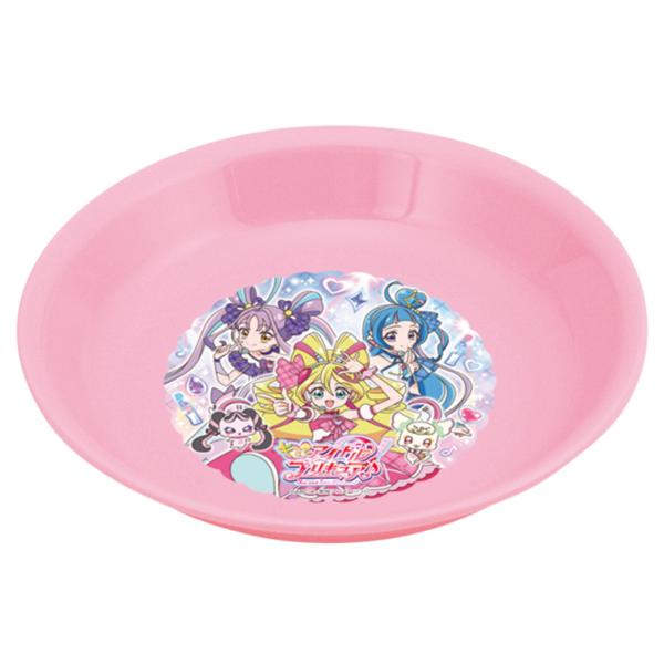 サイズ/約高さ2.3cm直径：約13.7cm内容量/1枚材質/ポリプロピレン生産国/日本製食器洗い乾燥機/使用不可電子レンジ/使用不可●キミとアイドルプリキュア♪の小皿です。●プラスチック製なので落として割れる心配がありません。●安心の日本...