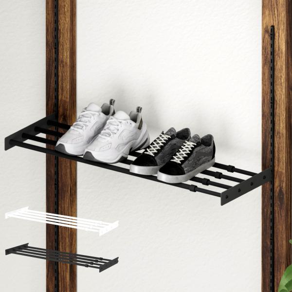 サイズ/約奥行27.9×高さ4.3cm幅 70〜110cm重量/約1.8kg内容量/ベース金具（2本）、パイプセット（4本）、六角レンチ（1本）材質/本体：鉄、エポキシ樹脂粉体塗装樹脂部品：ABS樹脂ねじ類：鉄、メッキ種類/ホワイト、ブラッ...