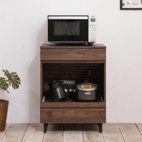 サイズ/約幅60×奥行40×高さ80cm重量/約23kg内容量/1台材質/本体：強化プリント紙化粧繊維板脚部：天然木ラバーウッド生産国/中国製引き出し/2杯耐荷重/スライド棚：8kg天板耐荷重/20kgコードの長さ/165cm組立状態/お客...