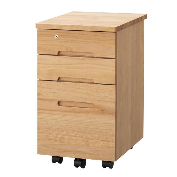 サイズ/約幅33.1×奥行47.8×高さ57.5cm重量/約10kg材質/アルダー無垢材カラー/ナチュラル生産国/日本製組立状態/完成品●アルダー無垢材を使用した学習ワゴンです。●幅33.1cm高さ57.5cmです。●暖かみのある優しい色合...