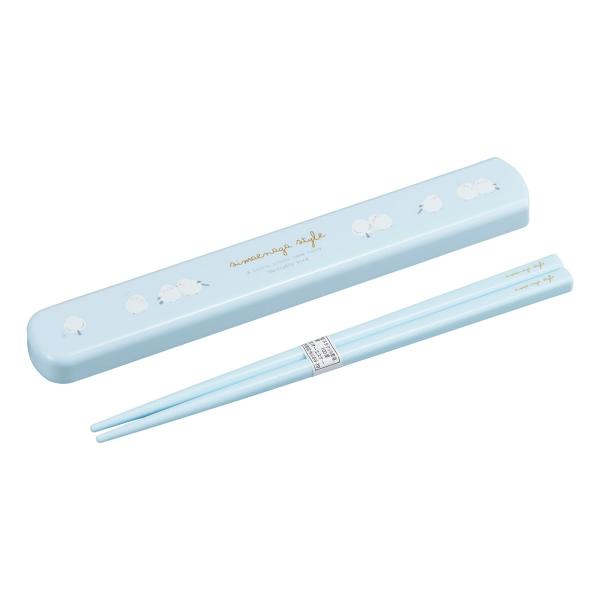 サイズ/約幅20.6×奥行3×高さ1.4cm箸：19.5cm重量/約60g内容量/1個（箸、箸箱）材質/本体：ABS樹脂蓋：AS樹脂箸：メタクリル樹脂シリコーンパーツ：シリコーンゴム生産国/日本製パーツ別耐熱温度/本体・蓋・箸：100度、シ...