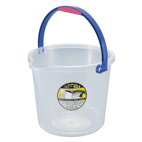 サイズ/約幅32×奥行31×高さ27.7cm容量/約10L内容量/1個材質/ポリプロピレン種類/クリア、イエロー、ブルー生産国/日本製●一見シンプルですが機能が充実しているバケツです。●ホース止めがついておりホースが暴れません。●注ぎ口つき...