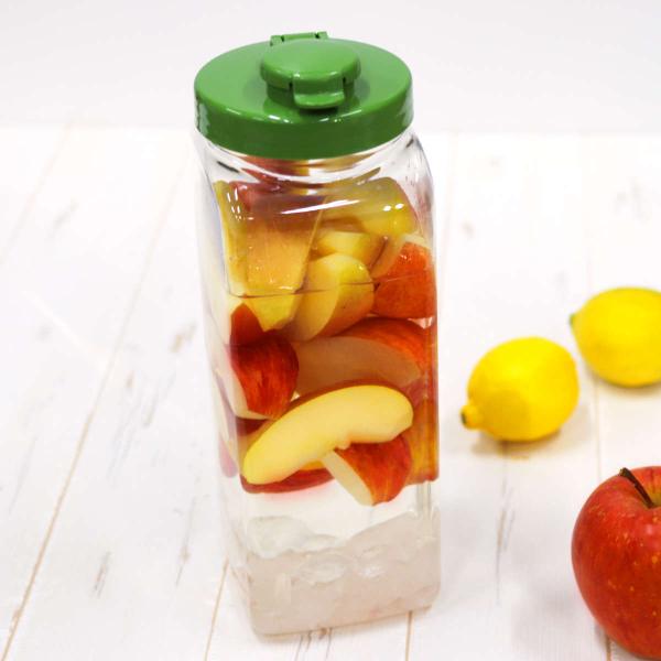 サイズ/約幅9.4×奥行10.2×高さ28cm重量/約180g容量/約2.1L内容量/1個材質/本体：PETフタ：ポリプロピレンパッキン：シリコーンゴム生産国/日本製耐熱温度/60度パーツ別耐熱温度/フタ：120度、パッキン：140度耐冷温...