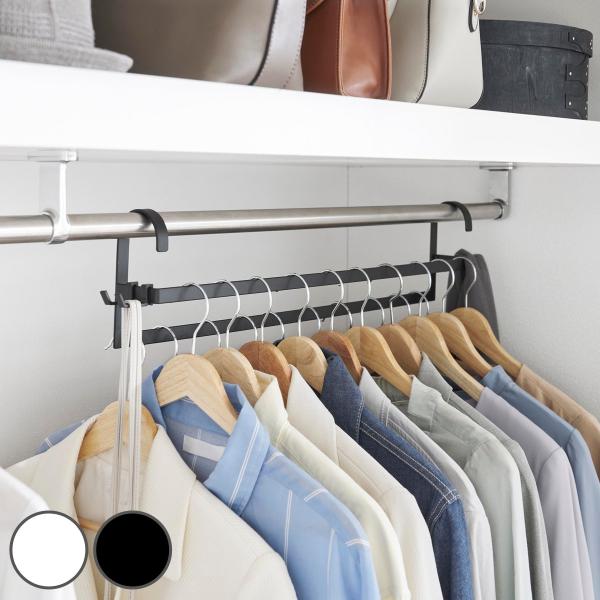 サイズ/約幅60×奥行6×高さ14cm重量/約585g内容量/本体：1個付属品：フック×3材質/本体：スチール(粉体塗装)クッション：シリコーンゴム　　種類/ホワイト、ブラック生産国/中国製耐荷重/バー1段あたり：約5kgフック1つあたり：...