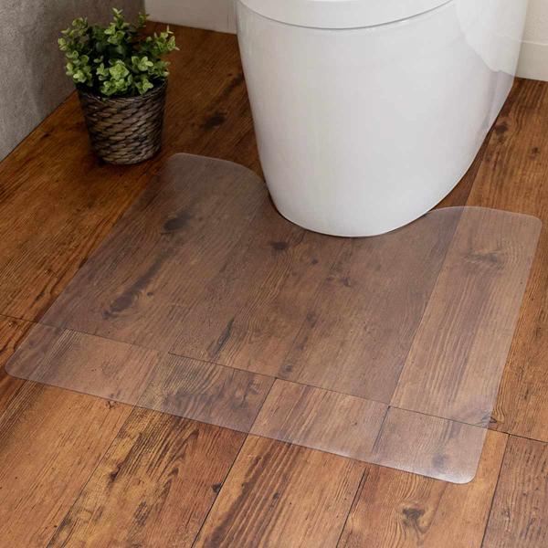 サイズ/約横60×縦55cm内容量/1枚材質/塩化ビニル樹脂生産国/中国製洗濯/不可床暖房/ホットカーペット/対応●お手入れが簡単な拭ける透明のトイレマットです。●トイレのインテリアの雰囲気を壊したくない方にもおすすめです。●水や汚れを弾き...