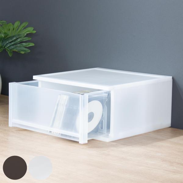 サイズ/外寸：約幅36×奥行34.7×高さ18.5cm内寸：約幅31×奥行32×高さ15cm内容量/1個材質/ポリプロピレン種類/ブラウン、ホワイト生産国/日本製●棚や卓上の小物をスッキリ収納できる引き出し型ケースです。●幅違いのケースも積...