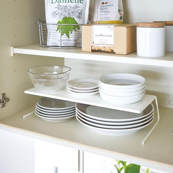 サイズ/約幅40×奥行18.5×高さ9cm棚サイズ：約幅40×奥行15(cm)重量/約530g内容量/1個材質/本体：スチール（粉体塗装）生産国/中国製耐荷重/約2kg●食器の出し入れがしやすくなるディッシュストレージです。●食器棚の中の食...
