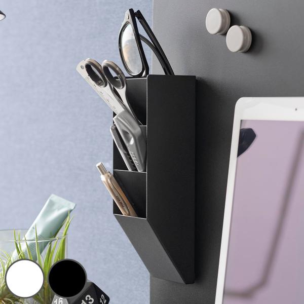 サイズ/約幅6.2×奥行6.2×高さ20.8cm内寸1段あたり：幅5.9×高さ8.3cm重量/約495g内容量/1個材質/本体：スチール(粉体塗装)マグネット滑り止め：シリコーンゴム種類/ホワイト、ブラック生産国/中国製耐荷重/500g(静...