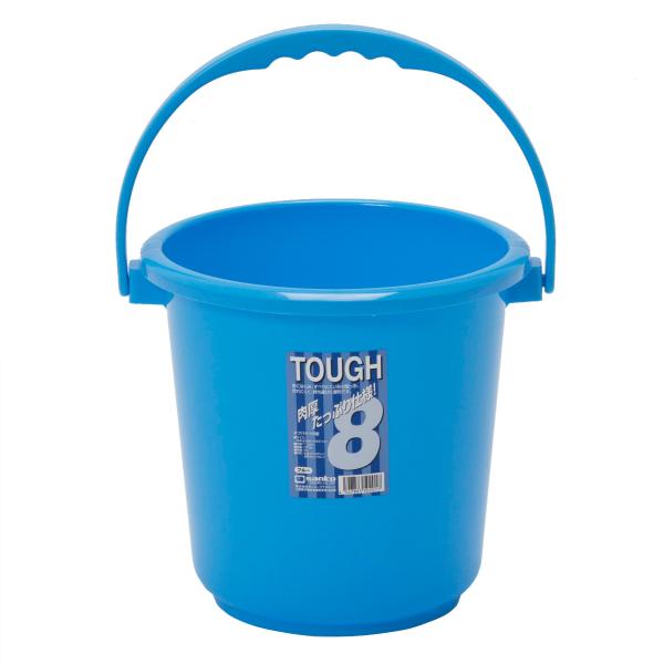 サイズ/約高さ24.1cm直径：約25.9cm重量/約470g容量/約8L内容量/1個材質/本体：ポリエチレン持手：ポリプロピレン●肉厚たっぷりなのでハードな使用にも耐える丈夫なバケツです。●取っ手は手になじみ、滑りにくい形状になっています...