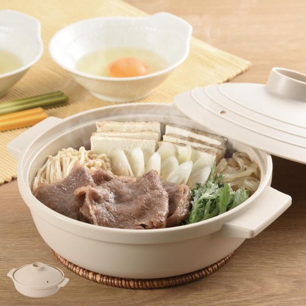 サイズ/約幅23×奥行19.5×高さ10cm容量/約1.3L内容量/1個（本体、ふた）材質/ポリプロピレン生産国/日本製耐熱温度/140度耐冷温度/‐20度食器洗い乾燥機/使用可能電子レンジ/使用可能●1人分のすきやき・寄せ鍋がレンジで簡単...