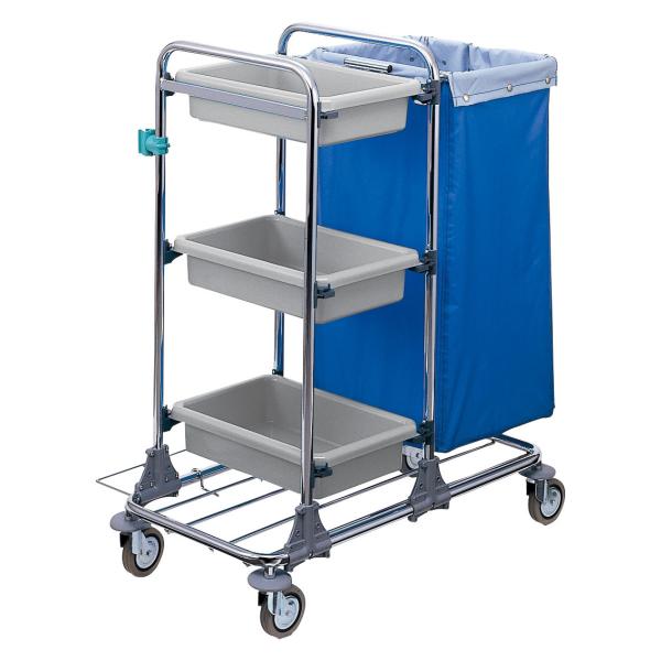 サイズ/約幅47×奥行83×高さ104cm重量/約15kg内容量/本体：1台トレー：3個ダストパック：1枚モップキャッチ：1個ダストパック容量：約80L材質/フレーム：スチールクロームメッキトレー：ポリプロピレンダストパック：ナイロン組立状...