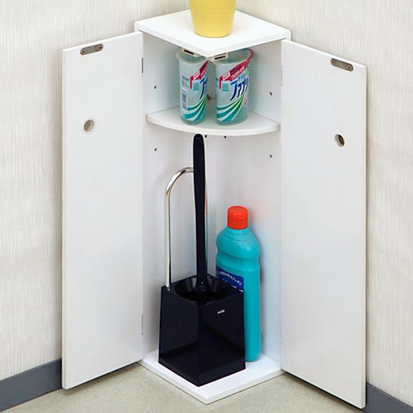 サイズ/約幅16×奥行16×高さ54cm重量/約3kg内容量/1個材質/MDF（中密度繊維板）（ラッカー塗装）生産国/中国製組立状態/完成品●シンプルなデザインが嬉しいコーナーラックです。●扉付きなので、隠したいものの収納にも便利です。●収...