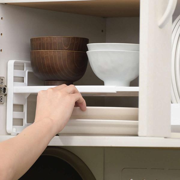 サイズ/約幅25〜35×奥行20×高さ14cm内容量/1個材質/サイドフレーム・棚板：ポリスチレンすべり止め：シリコーンゴム生産国/日本製パーツ別耐熱温度/サイドフレーム・棚板：70度すべり止め：140度耐冷温度/-20度耐荷重/約2kg●...