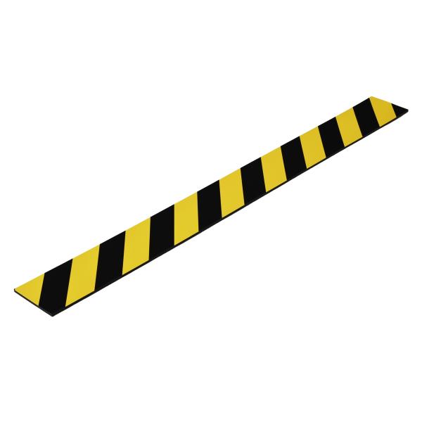 サイズ/約横10×縦100cm厚さ：約0.5cm内容量/1枚材質/クッション：発泡ウレタン表面：ポリエチレン生産国/日本製●建物の凹凸部分に手軽に貼れ、危険標示とクッション機能で人や建物を保護します。●工事現場・工場・駐車場などの危険標示や...