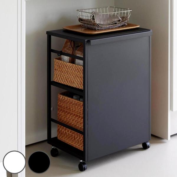 サイズ/約幅42.6×奥行32.4×高さ60.2cm(キャスター含む)重量/約9.5kg内容量/1台付属品：フック×４、スパナ材質/本体：スチール(粉体塗装)キャスター：ナイロン種類/ホワイト、ブラック生産国/中国製耐荷重/天板：7.5kg...