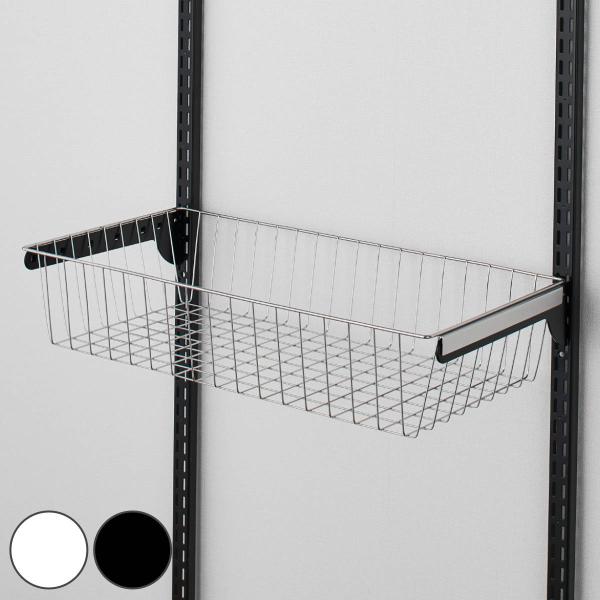 サイズ/約幅75×奥行30×高さ12cm内容量/バスケット本体×1個ブラケット×2枚落下防止ストッパー（小）×2個材質/バスケット：ステンレス鋼（SUS304）ブラケット：普通鋼（スチール）エポキシ樹脂系粉体塗装焼付塗装種類/ブラック、ホワ...