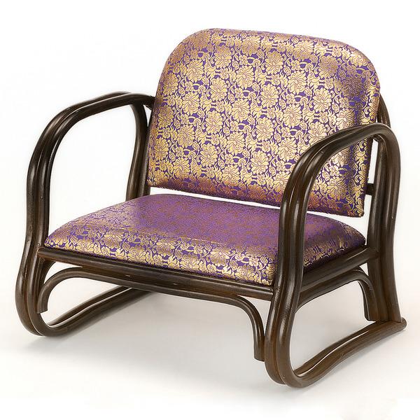 サイズ/約幅55×奥行47×高さ50cm座面高：約23cm重量/約4.5kg内容量/1脚材質/フレーム：籐、ウレタン樹脂塗装クッション：（内部）ウレタンフォーム、（生地）ポリエステル100％組立状態/完成品●金襴クッション付きのラタン座椅子...