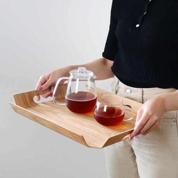 サイズ/約幅44.5×奥行33.5×高さ4.7cm内容量/1枚材質/天然木（合板）・ウレタン塗装（表面素材：やなぎ ・心材：マホガニー）生産国/中国製食器洗い乾燥機/使用不可電子レンジ/使用不可●天然木のやさしい風合いがおしゃれなトレーです...