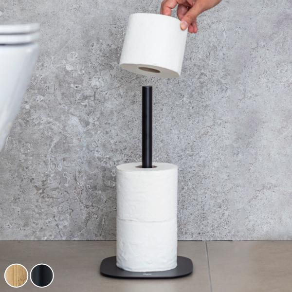 サイズ/約幅17×奥行17×高さ34cm内容量/1個材質/WOOD：鉄（粉体塗装）、バンブー、TPR樹脂BLACK：鉄（粉体塗装）、TPR樹脂種類/WOOD、BLACK生産国/中国製●シンプルでスタイリッシュなトイレットペーパースタンドです...