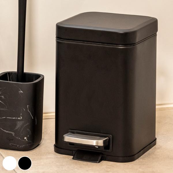 サイズ/約幅21.5×奥行16×高さ25cm容量/約3L内容量/1個材質/ポリプロピレン、ステンレス鋼、鉄（粉体塗装）種類/BLACK、WHITE生産国/中国製●スタイリッシュなペダル式ごみ箱です。●トイレの角や壁面に収まりやすい四角いフォ...