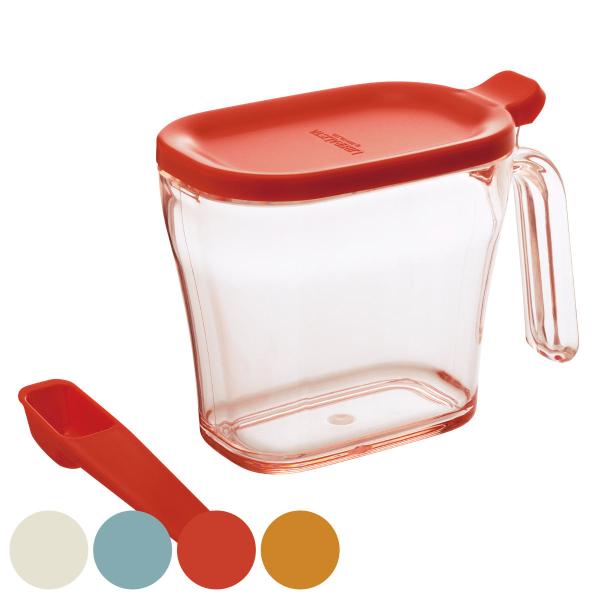 サイズ/約幅7.5×奥行14.4×高さ10.5cm重量/約122g容量/約440ml内容量/1個、スプーン1本材質/フタ・スプーン・本体：ポリスチレンパッキン：ポリエチレン種類/ホワイト、スカイブルー、レッド、イエロー生産国/中国製耐熱温度...