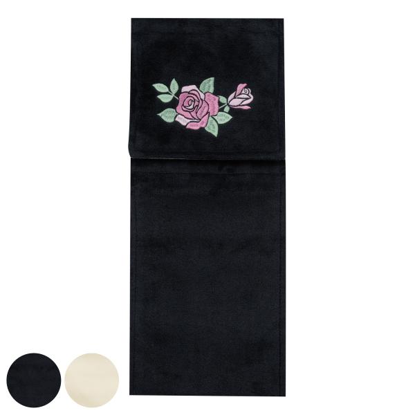 サイズ/約横15.5×縦37cm内容量/1個材質/表生地：ポリエステル種類/ブラック、アイボリー生産国/中国製洗濯/洗濯機使用可能乾燥機/使用不可●モダンに描かれた薔薇が美しい、華やかで艶やかなペーパーホルダーカバーです。●花びらを2色で繊...