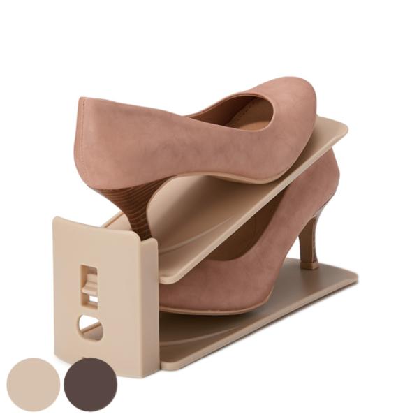 サイズ/約幅10×奥行27.2×高さ18.5cm高さ調節可能：10〜18.5cm重量/約180g内容量/6個入り材質/ポリプロピレン種類/ブラウン、ベージュ生産国/日本製組立状態/組立品●様々な高さの靴を無理なく収納できる靴フォルダーです。...