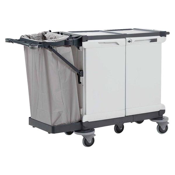 サイズ/約幅64×奥行154×高さ103.5cm袋掛け収納時：約幅64×奥行115.5×高さ103.5cm重量/約33kg内容量/1台材質/本体：PP キャスター：ノーカーボングレーゴム生産国/日本製●コンパクトタイプのオール樹脂製リネンカ...