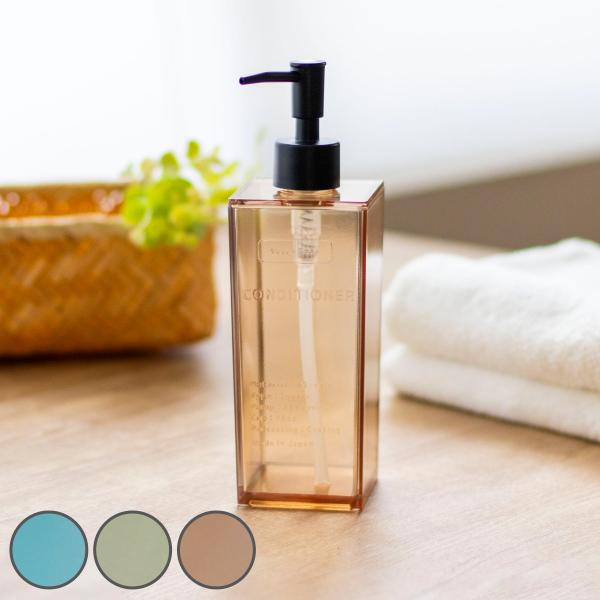 サイズ/約幅6.6×奥行6.6×高さ21.3cmディスペンサー口径：約2.5cm（ねじ込み部分含む）容量/約500ml内容量/1個材質/本体：AS樹脂ポンプ：ABS樹脂パイプ：ポリエチレン種類/ブルー、グリーン、ブラウン生産国/日本製●ワン...