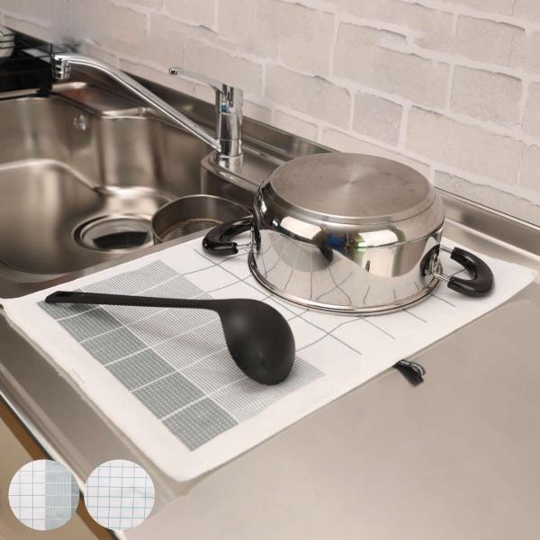 サイズ/約横33×縦50cm※吊りヒモ含まず重量/約55g内容量/1枚材質/ポリエステル100％種類/グレー、ライトブルー生産国/中国製洗濯/洗濯機使用可能●吸水速乾の2層構造で、食器がしっかり乾く乾燥マットLサイズです。●鍋や水筒など、水...