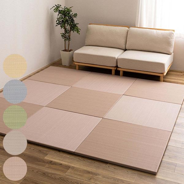 サイズ/約横82×縦82cm厚さ：約2.5cm内容量/12枚材質/表面：ポリオレフィン系複合樹脂（主原料：ポリプロピレン）・メセキ織中材：ポリエチレン・ポリスチレン裏面：不織布（すべり止めシール付き）種類/ベージュ、ブルー、グリーン、グレー...